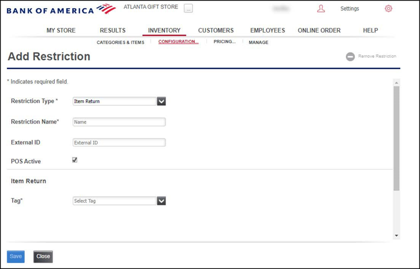 Back Office Item Sale Restrictions in Retail Solution - Merchant Help